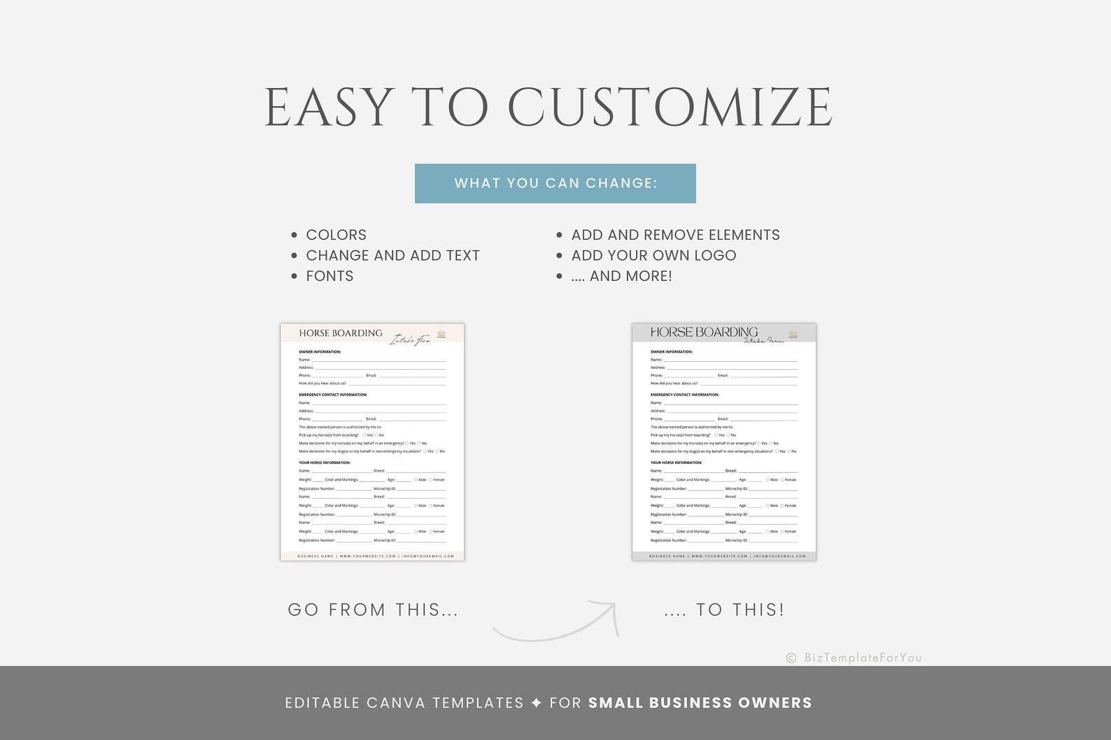 Editable Horse Boarding Contract Template, Stables Rent Service ...