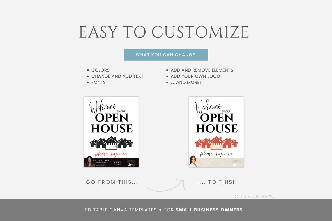 Open House Bundle Welcome Signs and Sign in Sheet Template, Real Estate ...