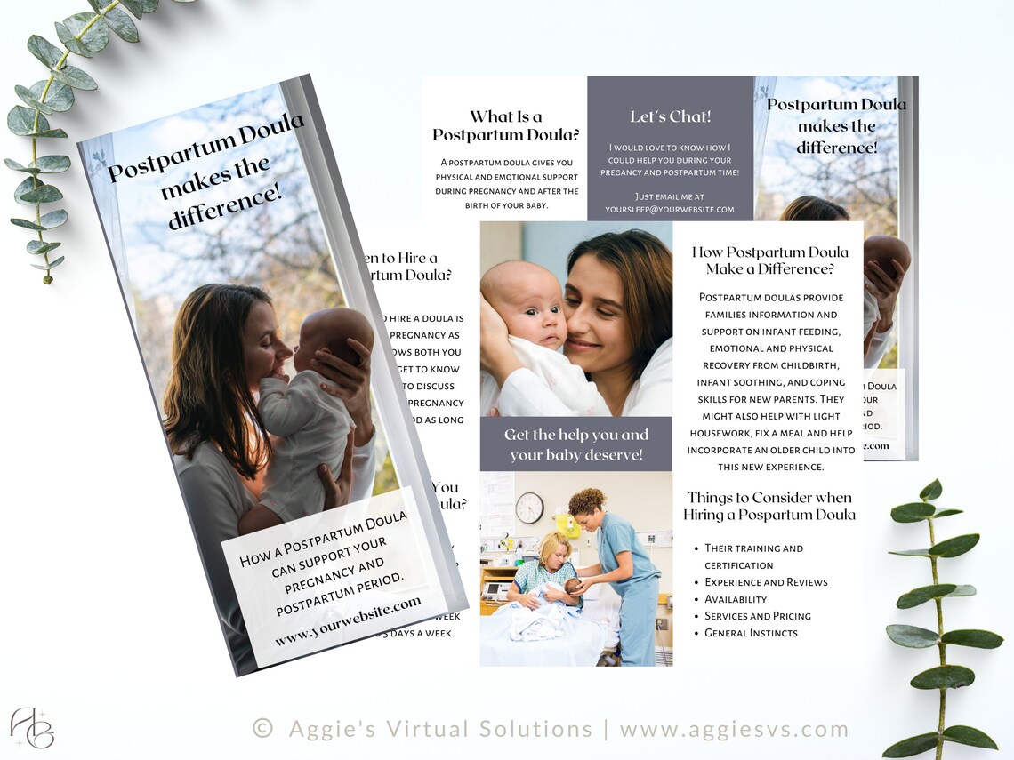 Editable Postpartum Doula Brochure Template Printable | Etsy
