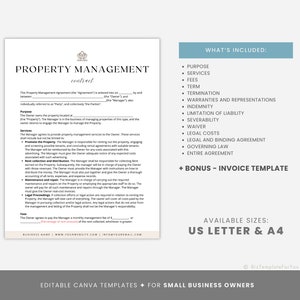 Editable Property Management Contract Template, Real Estate Property ...