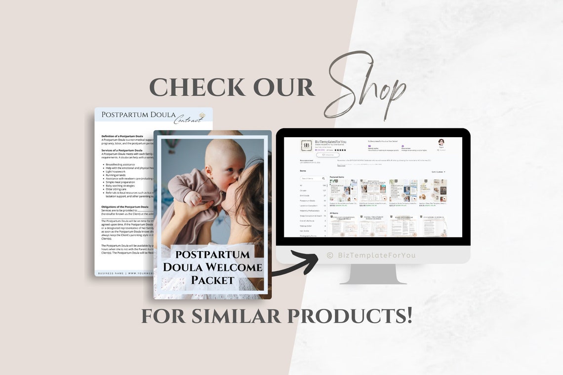 Editable Postpartum Doula Brochure Template, Printable Postpartum Doula ...
