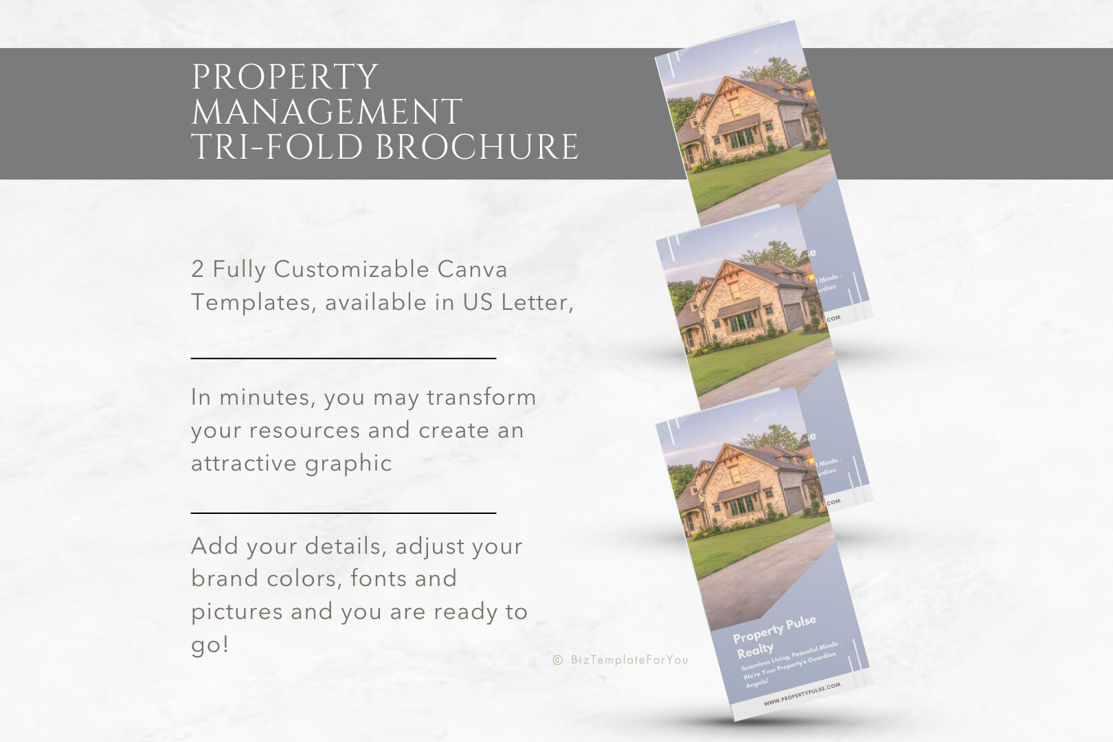 Editable Property Management Tri-fold Brochure Template Property ...
