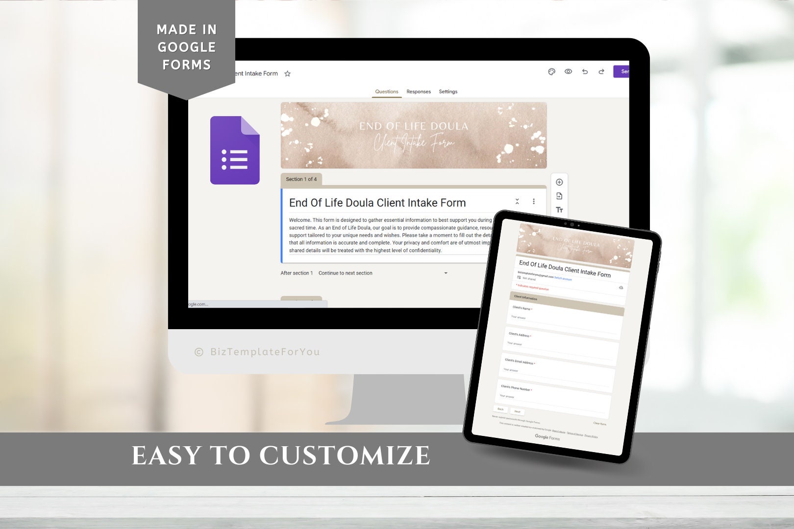 Editable End of Life Doula Client Intake Form Template, Death Doula ...