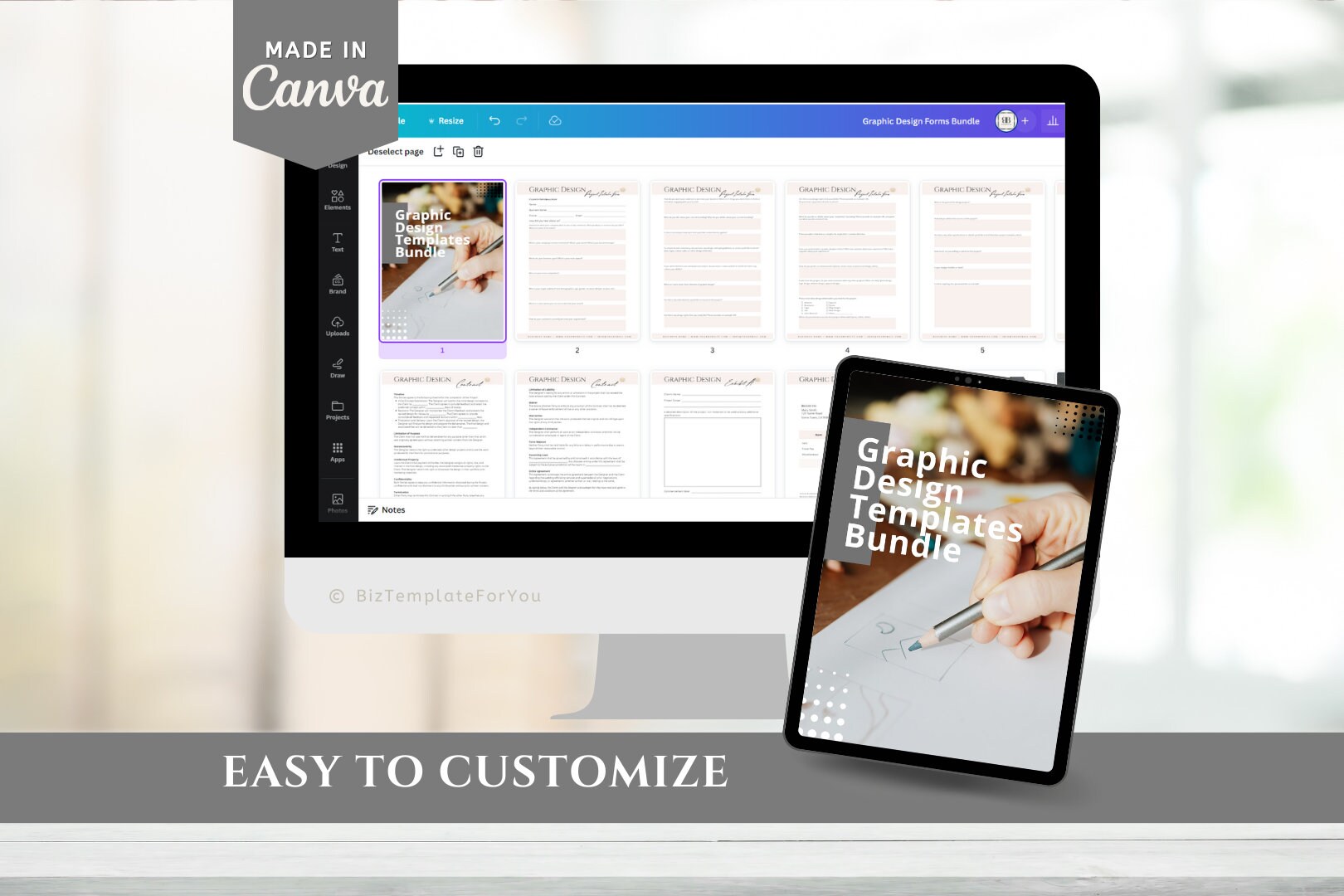Editable Graphic Design Forms Templates Bundle, Graphic Design Service ...
