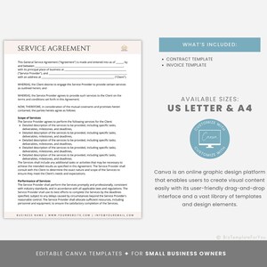 Editable Service Agreement Template, General Service Contract, Service ...