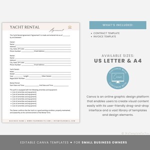 Editable Yacht Rental Agreement Template, Yacht Rental Contract, Boat ...
