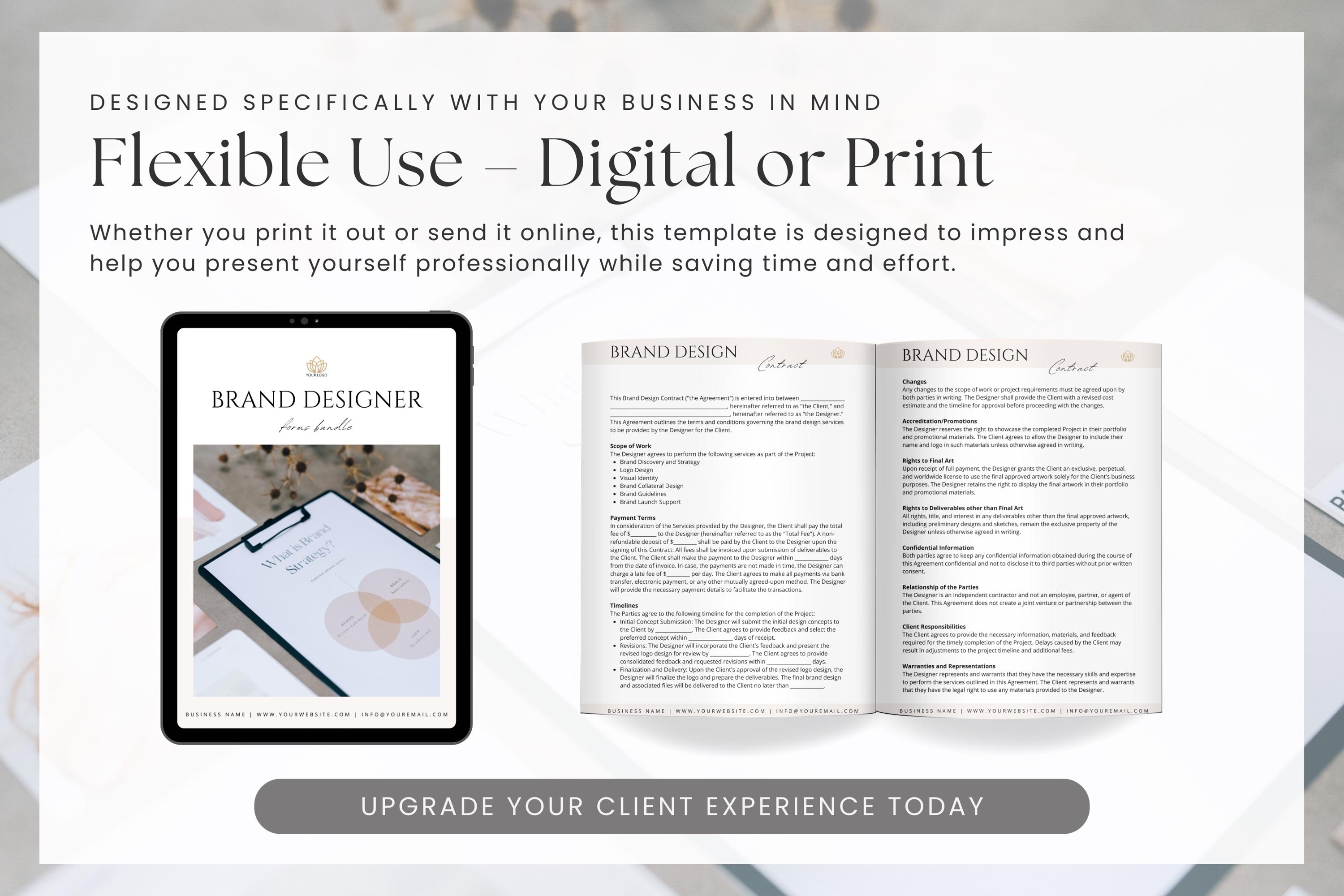Editable Brand Designer Forms Bundle, Freelance Graphic Design Service ...