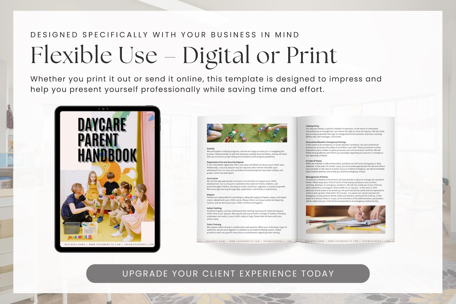 Editable Daycare Parent Handbook Template, Home Daycare Policies ...