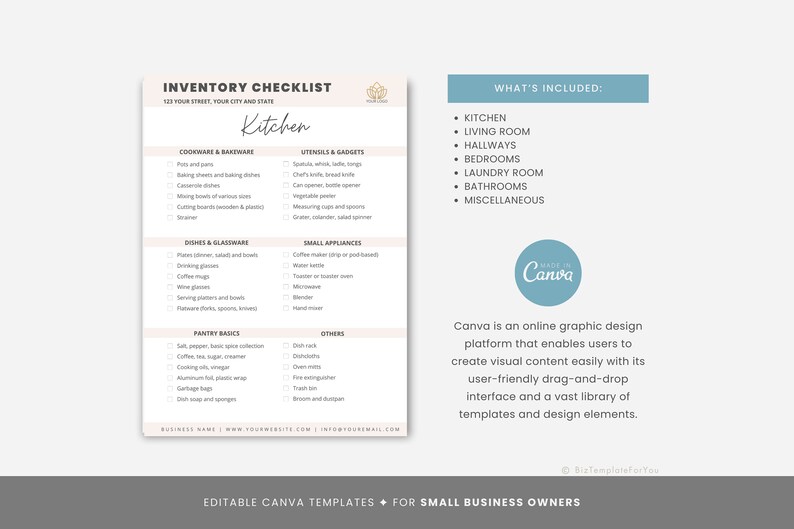 Editable Airbnb Inventory Checklist Template, Rental Property Inventory ...