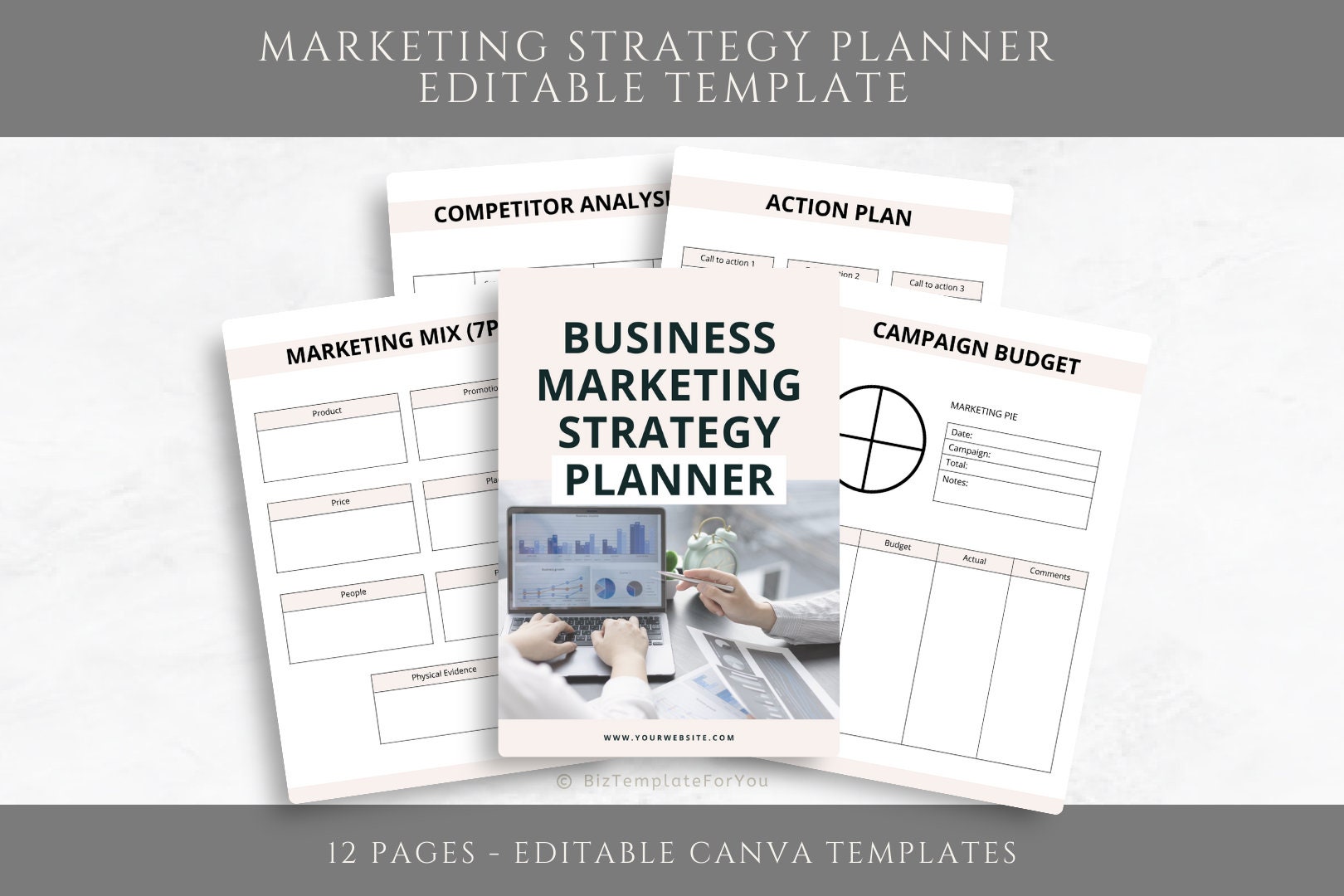 Editable Marketing Strategy Planner Template Business - Etsy