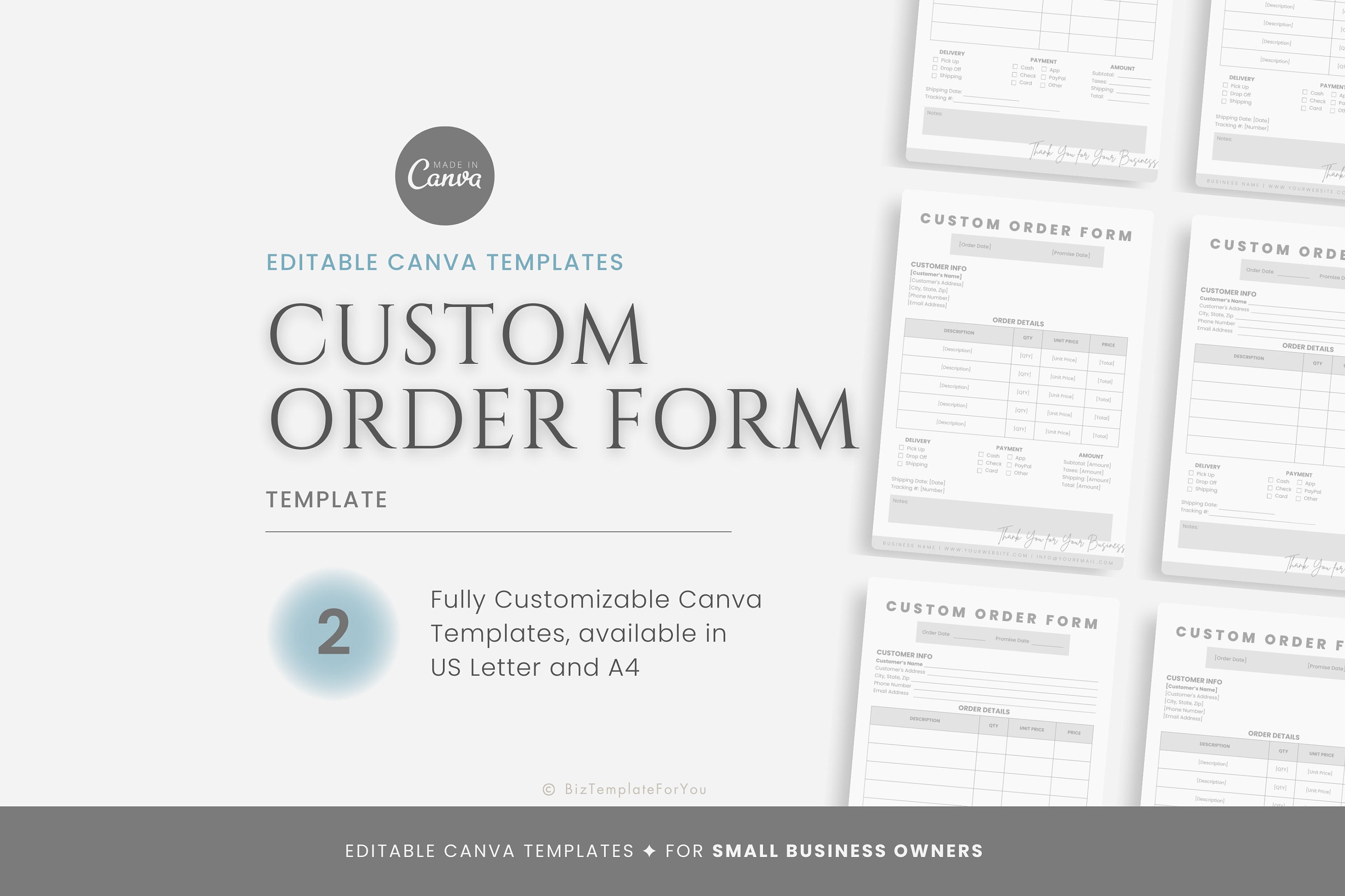 Editable Order Form Template, Printable Crafters Order Form Template ...