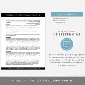Editable Cost Plus Construction Contract Template, Construction ...