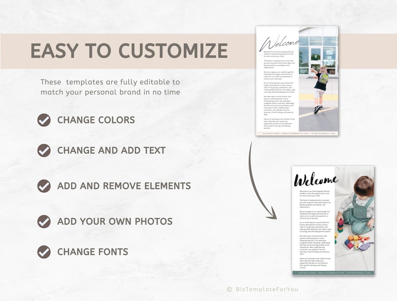 Editable Daycare Parent Handbook Template Parent Handbook for - Etsy