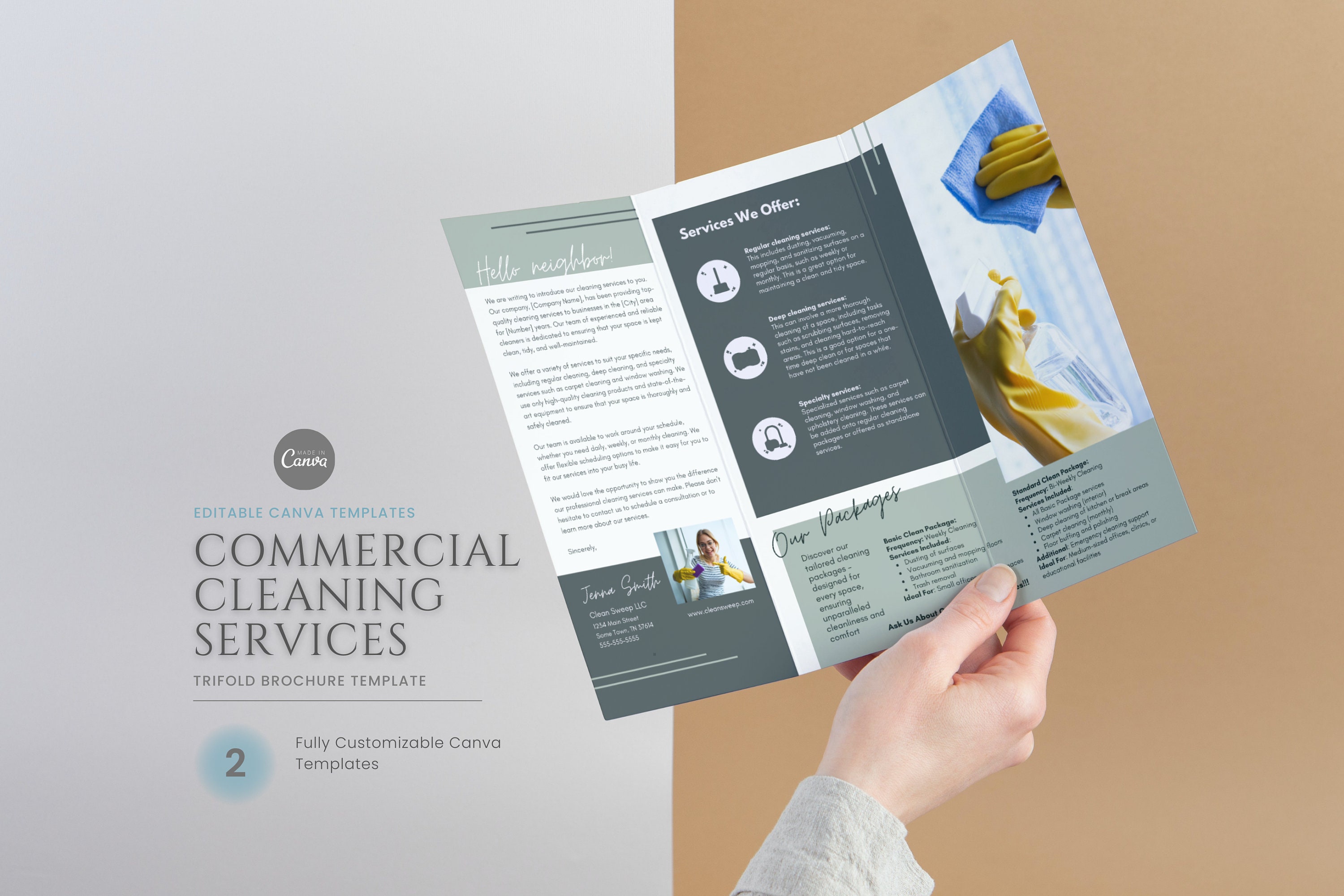 Commercial Cleaning Service Brochure Template, Cleaning Business ...