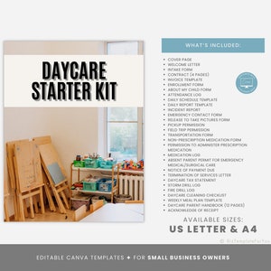 Daycare Starter Kit, Editable Daycare Forms Templates, Starter Kit for ...