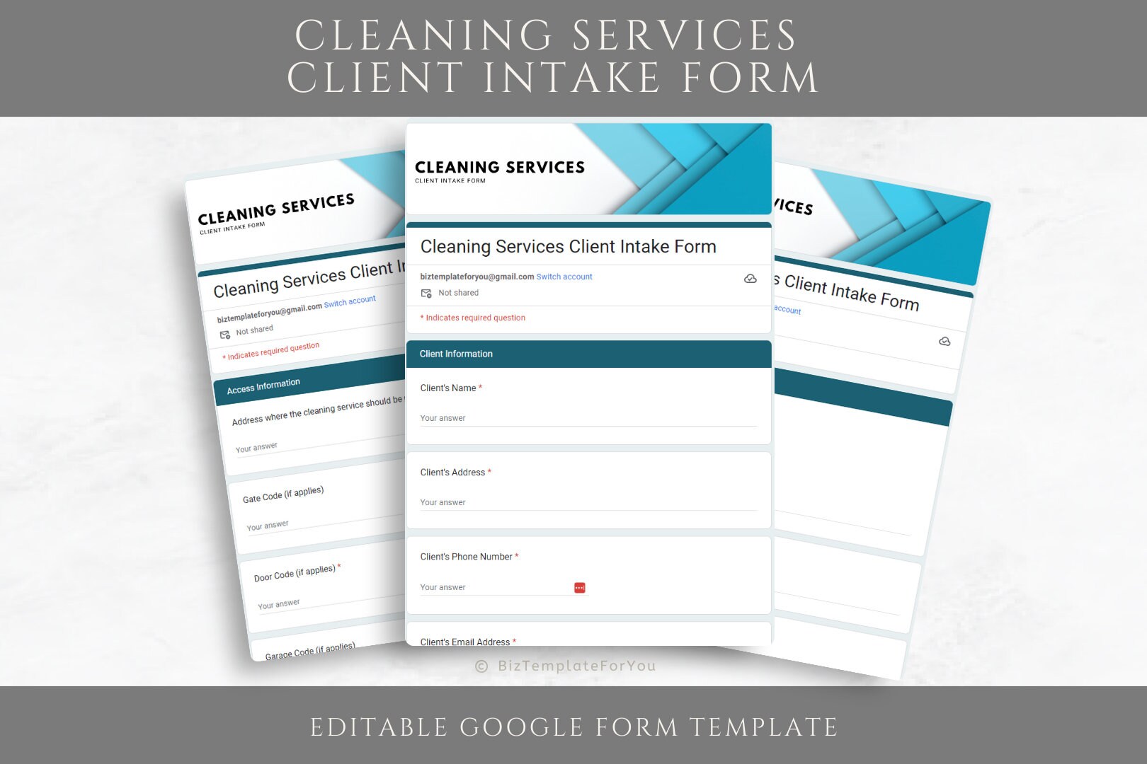 Cleaning Services Client Intake Form, Editable Residential and ...