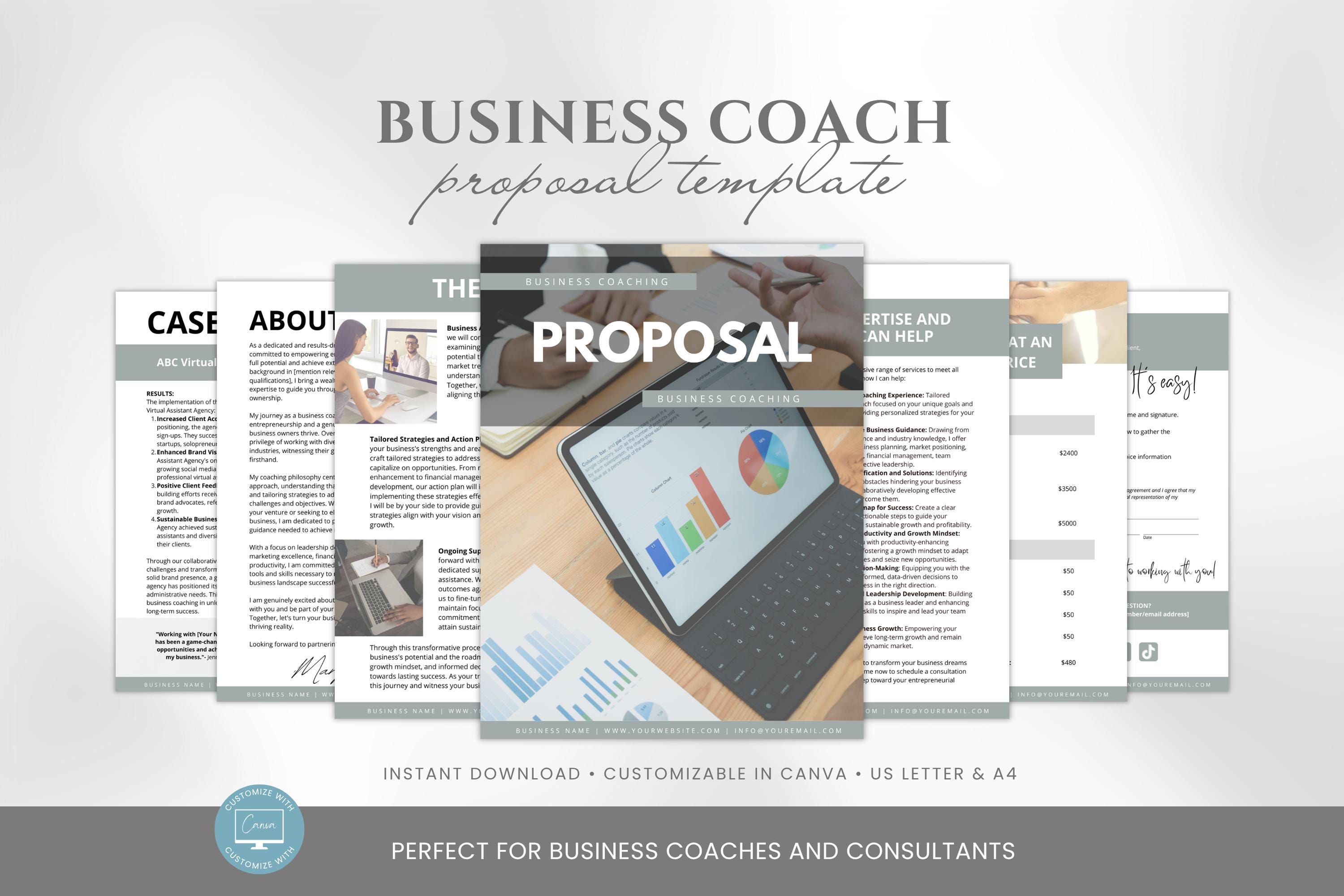 Editable Business Coach Proposal Template | Client Proposal for ...