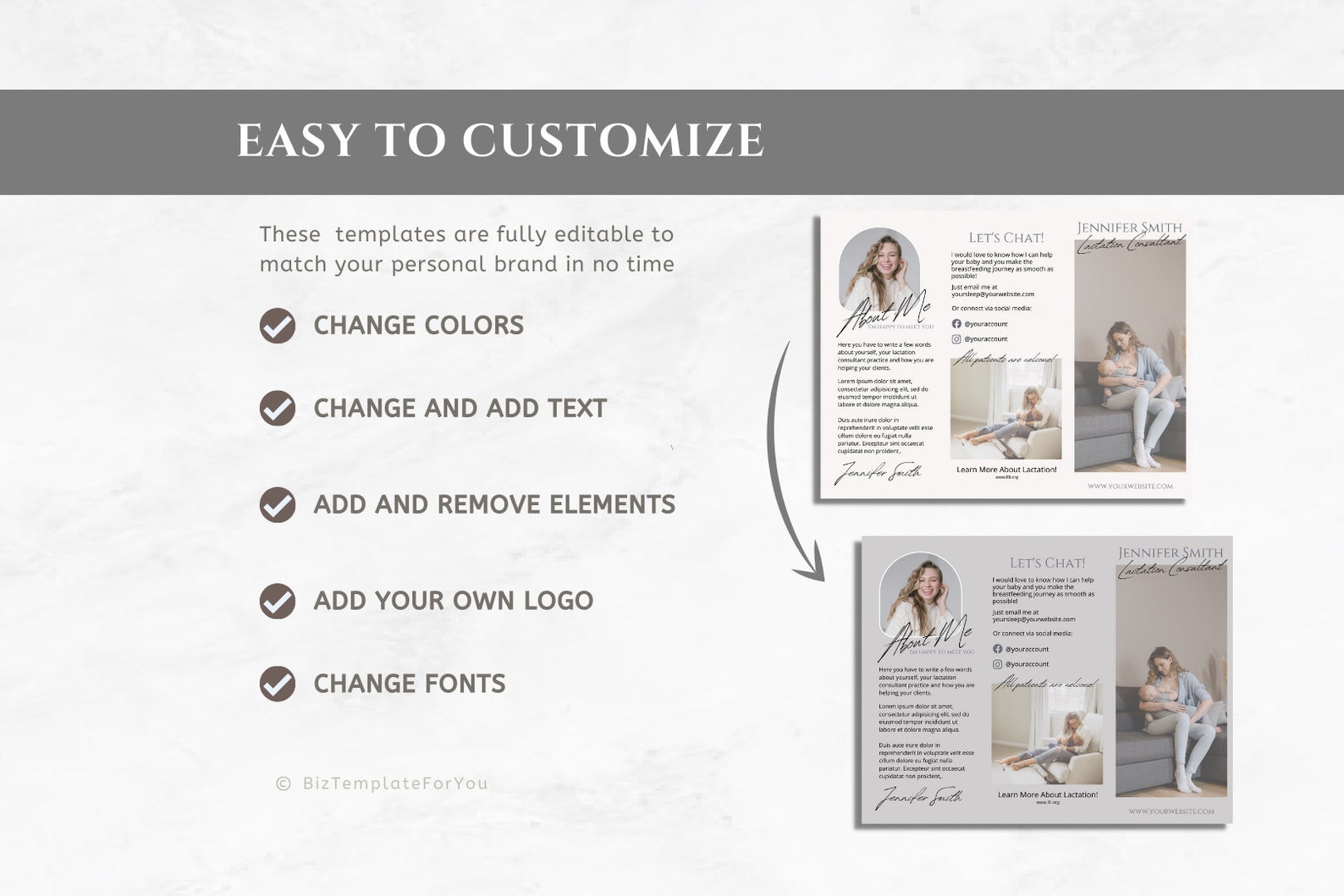 Editable Lactation Consultant Trifold Brochure Template - Etsy