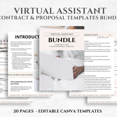 Editable Virtual Assistant Proposal Template Freelance - Etsy