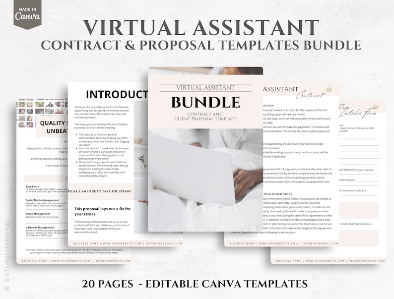 Editable Virtual Assistant Intake Form Contract & Proposal - Etsy
