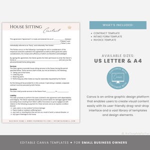 Editable House Sitting Contract Template, House Sitter Templates, Home ...