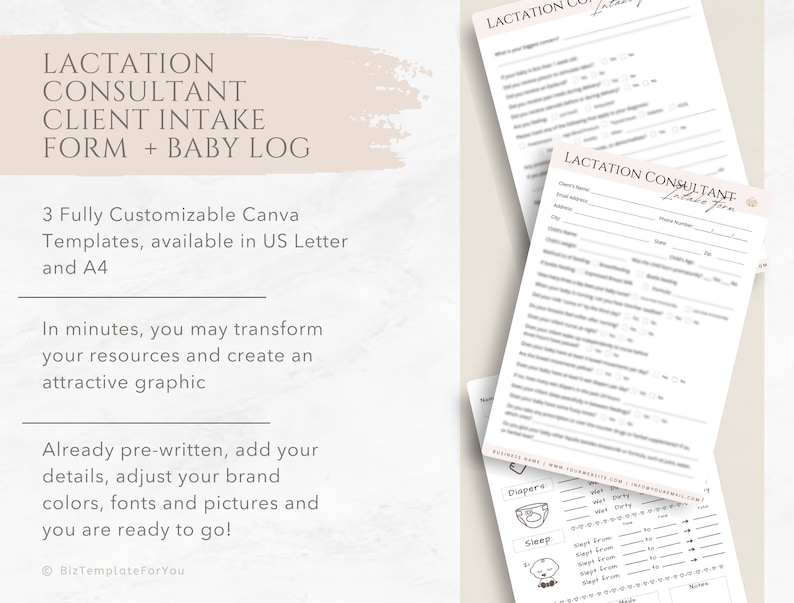 Editable Lactation Consultant Client Intake Form Template - Etsy