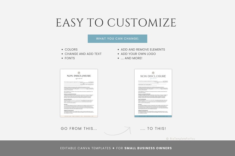 Editable Non-disclosure Agreement Template, NDA Agreement Contract ...