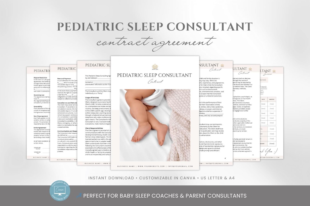 Editable Pediatric Sleep Consultant Contract Template, Baby Sleep ...