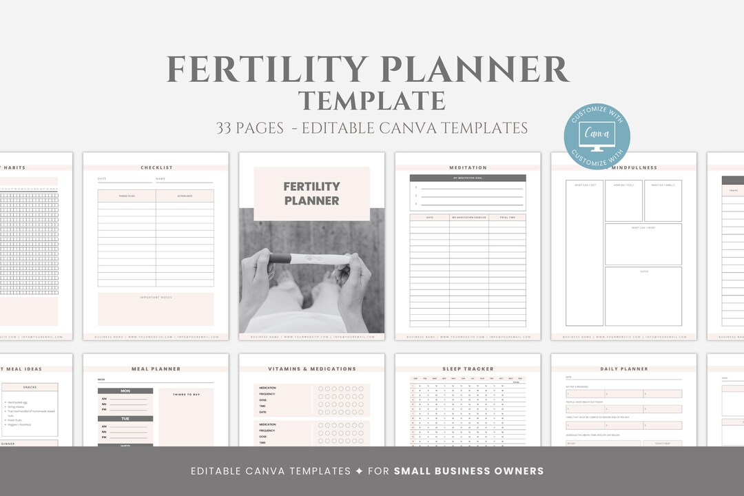 Editable Fertility Planner Template, TTC Journal, Fertility Planner ...