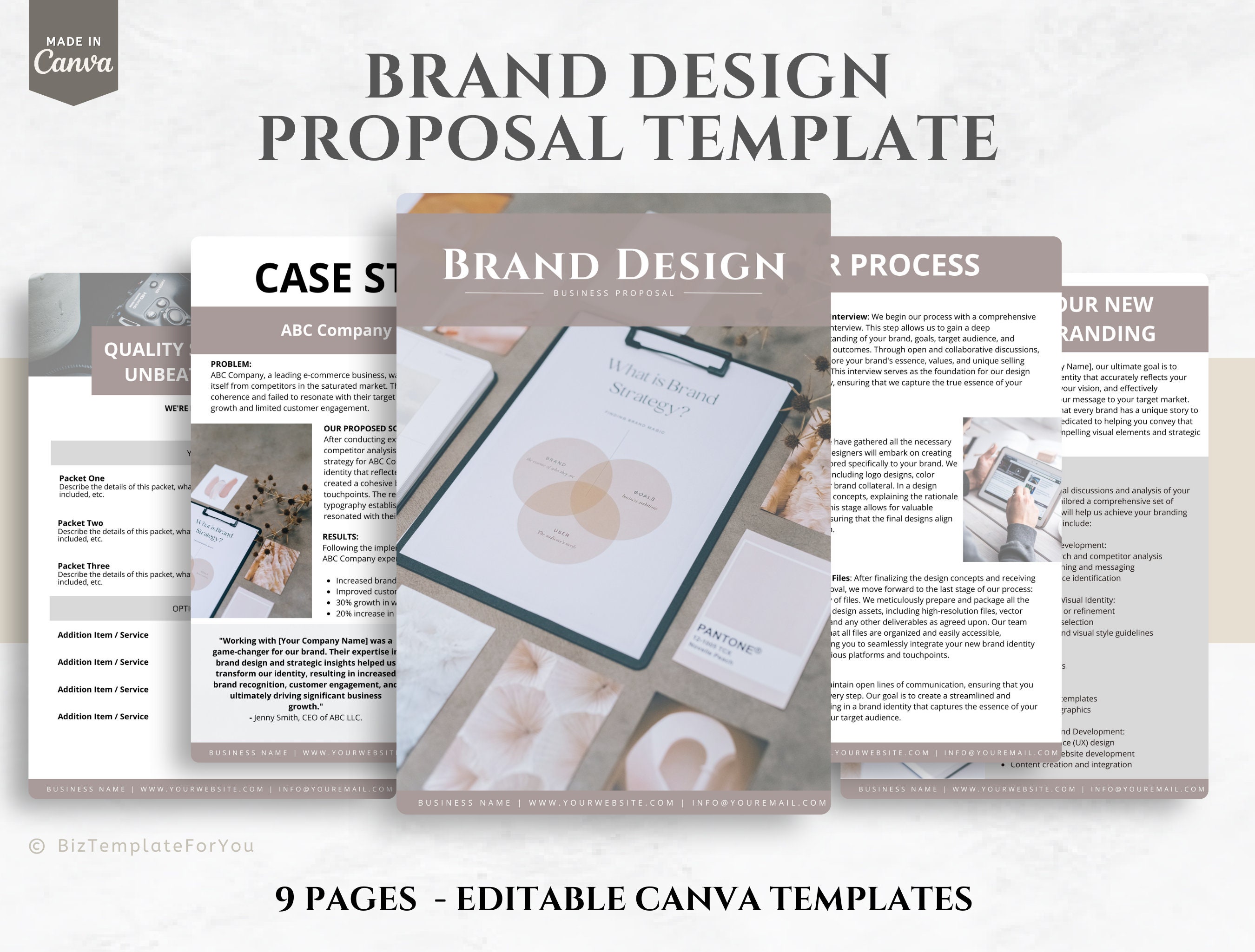 Editable Brand Design Proposal Template Freelance Graphic - Etsy
