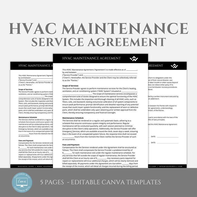 Hvac Maintenance Contract - Etsy