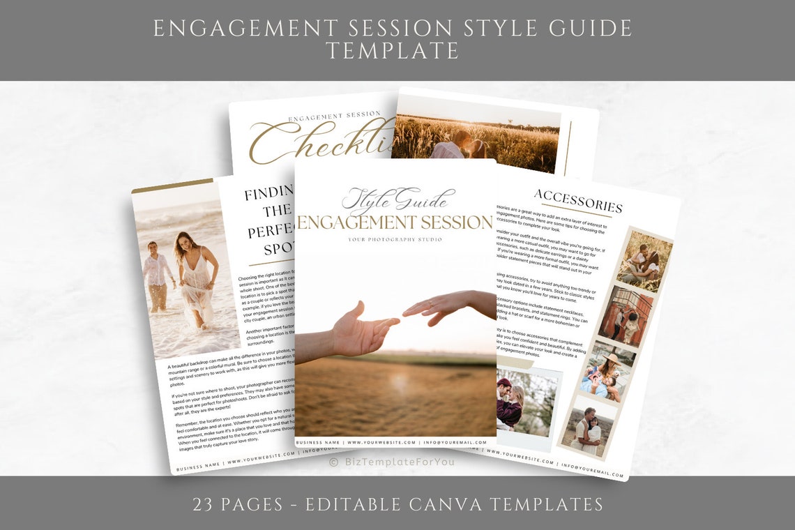 Editable Engagement Session Style Guide Template, Pre-written Couple ...