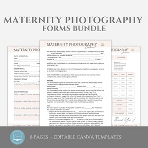 Editable Maternity Photography Contract Template, Incl. Intake Form ...