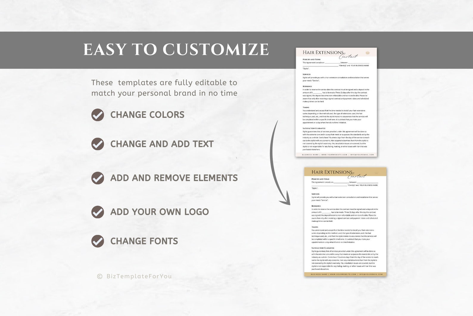 Fully Editable Hair Extension Contract Template for Hairstylists ...
