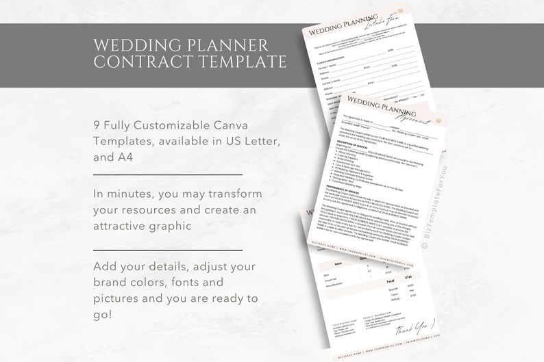 Editable Wedding Planner Contract Template Event Intake Form - Etsy