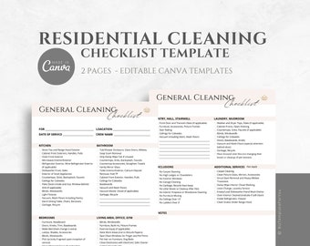 Construction Cleaning Checklist, Editable House Cleaning Checklist, Professionally Designed Form ...