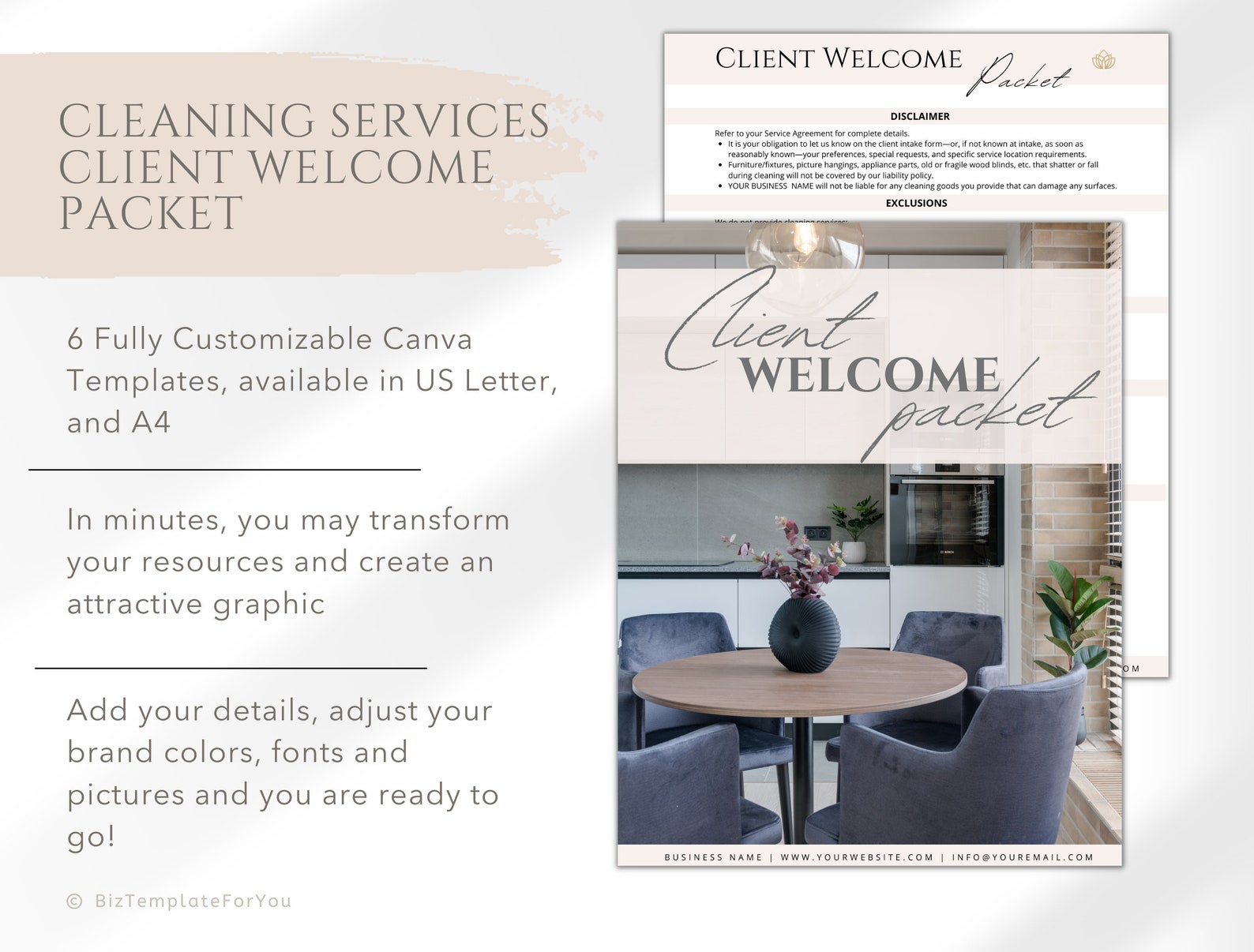 Cleaning Services Client Welcome Packet Editable Client - Etsy