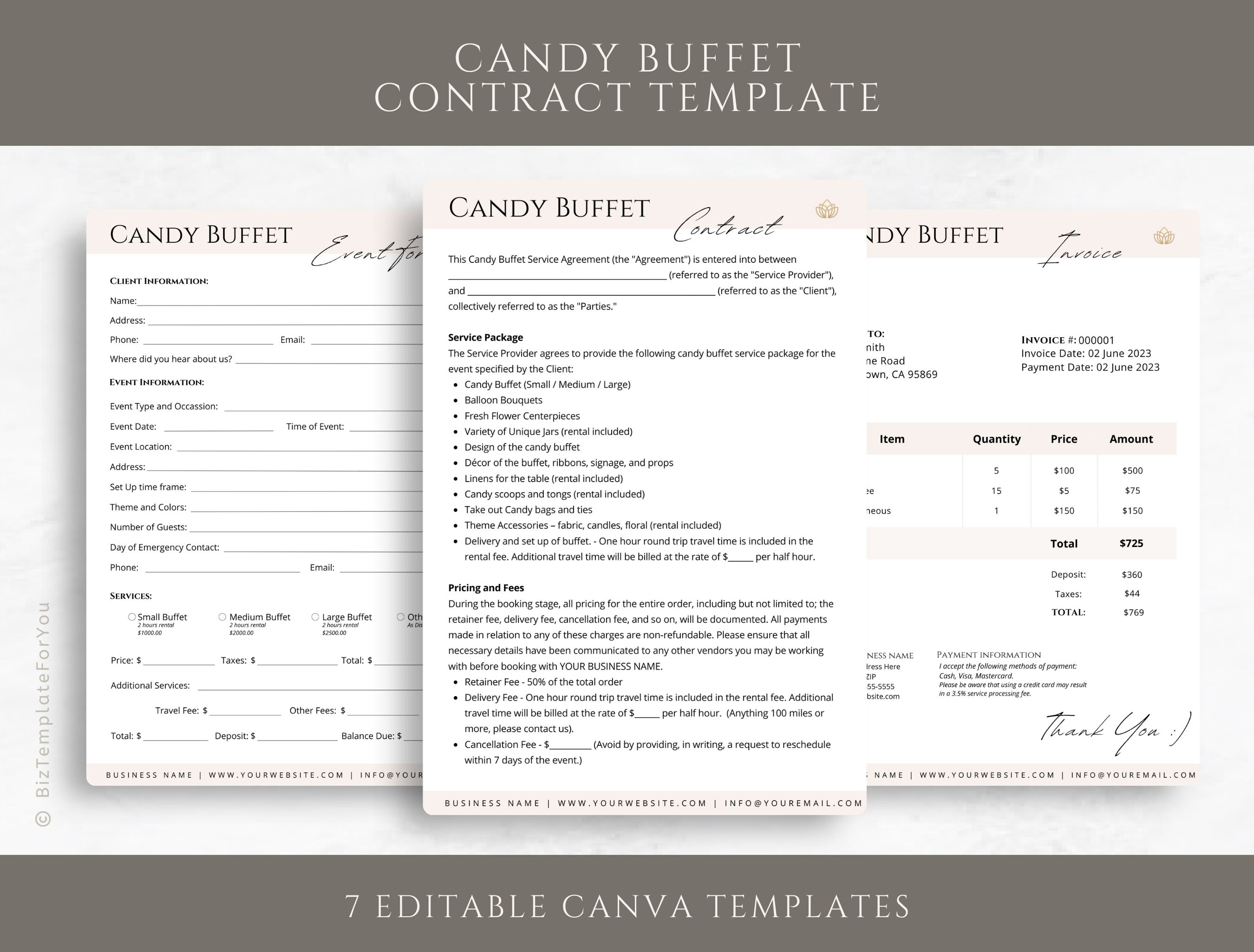 Editable Candy Buffet Contract Template Dessert Table Service - Etsy