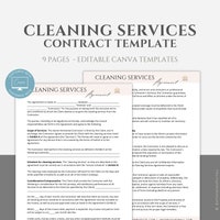 Cleaning Services Contract Bundle, All Cleaning Business Forms in One Spot. Easily Editable ...