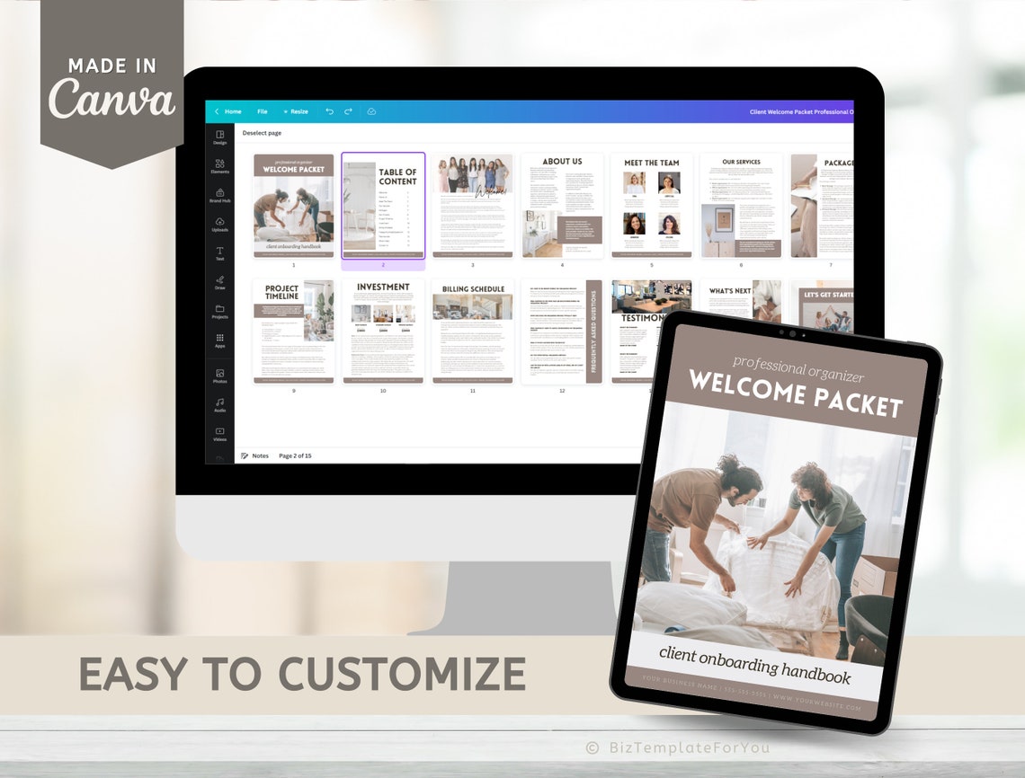 Editable Professional Organizer Client Welcome Packet - Etsy