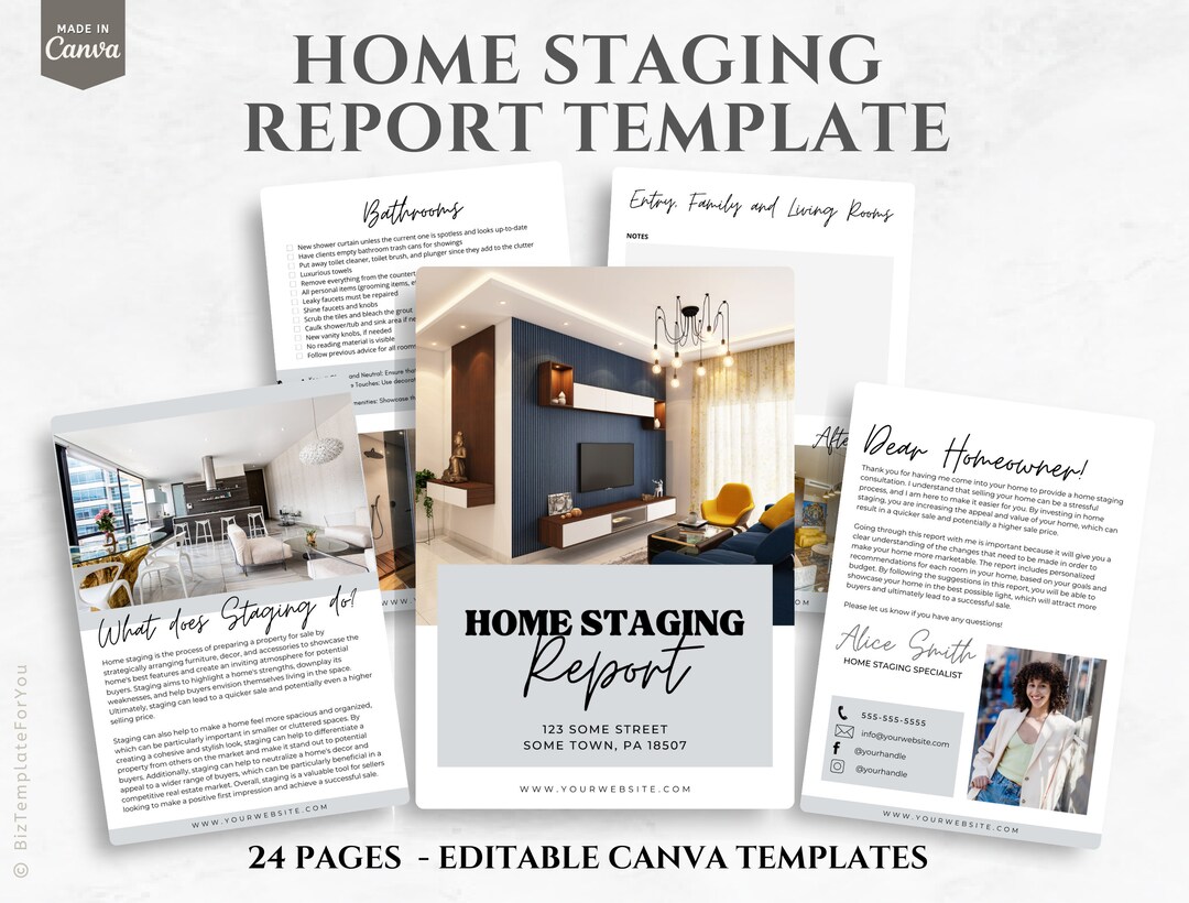 Editable Home Staging Report Template Property Staging - Etsy