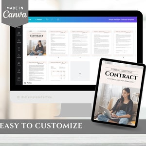 Editable Virtual Assistant Contract Template, Freelance Personal ...