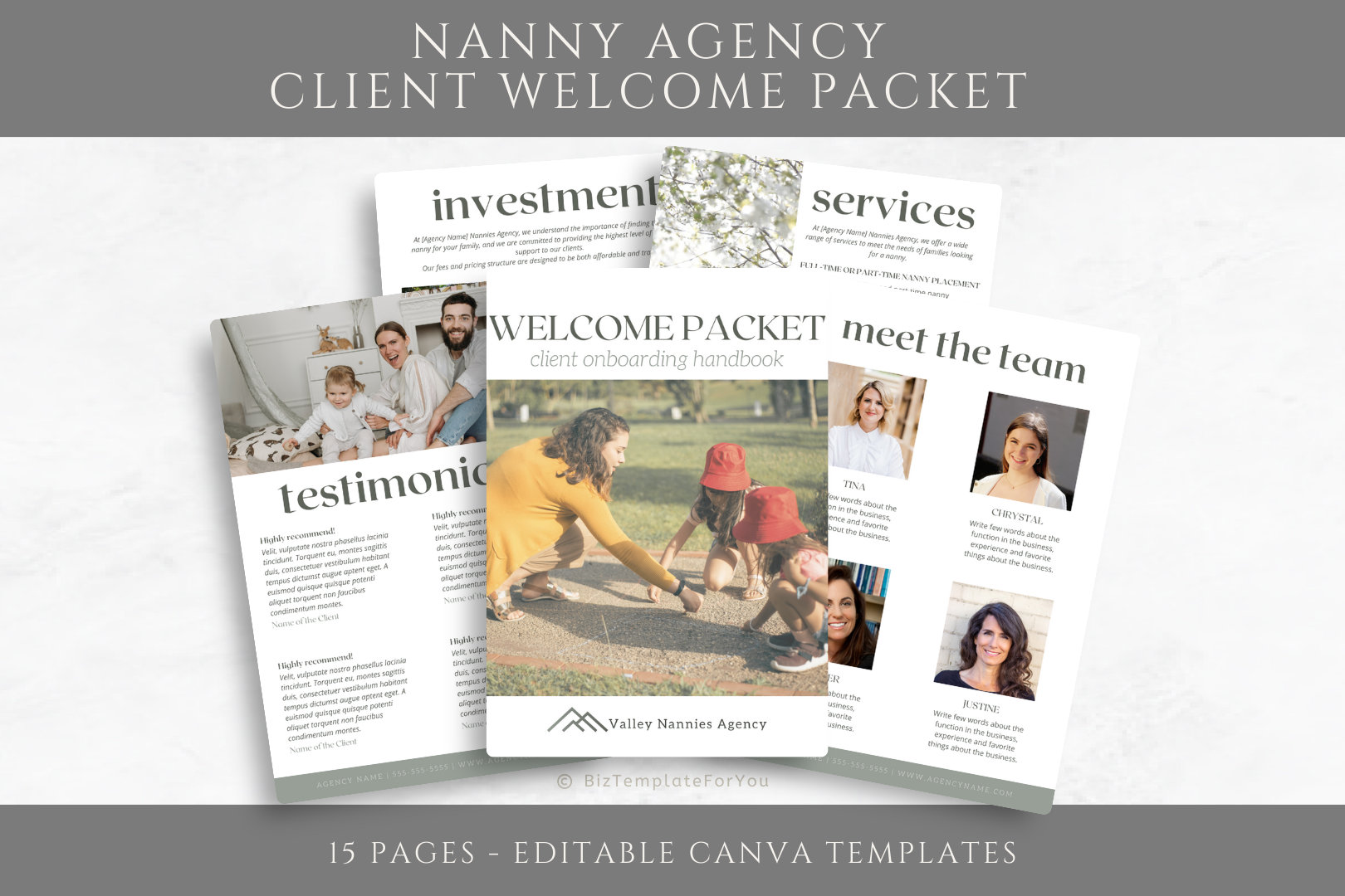 Nanny Agency Client Welcome Packet Template, Client Onboarding Template ...