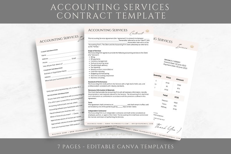 Editable Accounting Services Agreement Template, Freelance Accountant ...