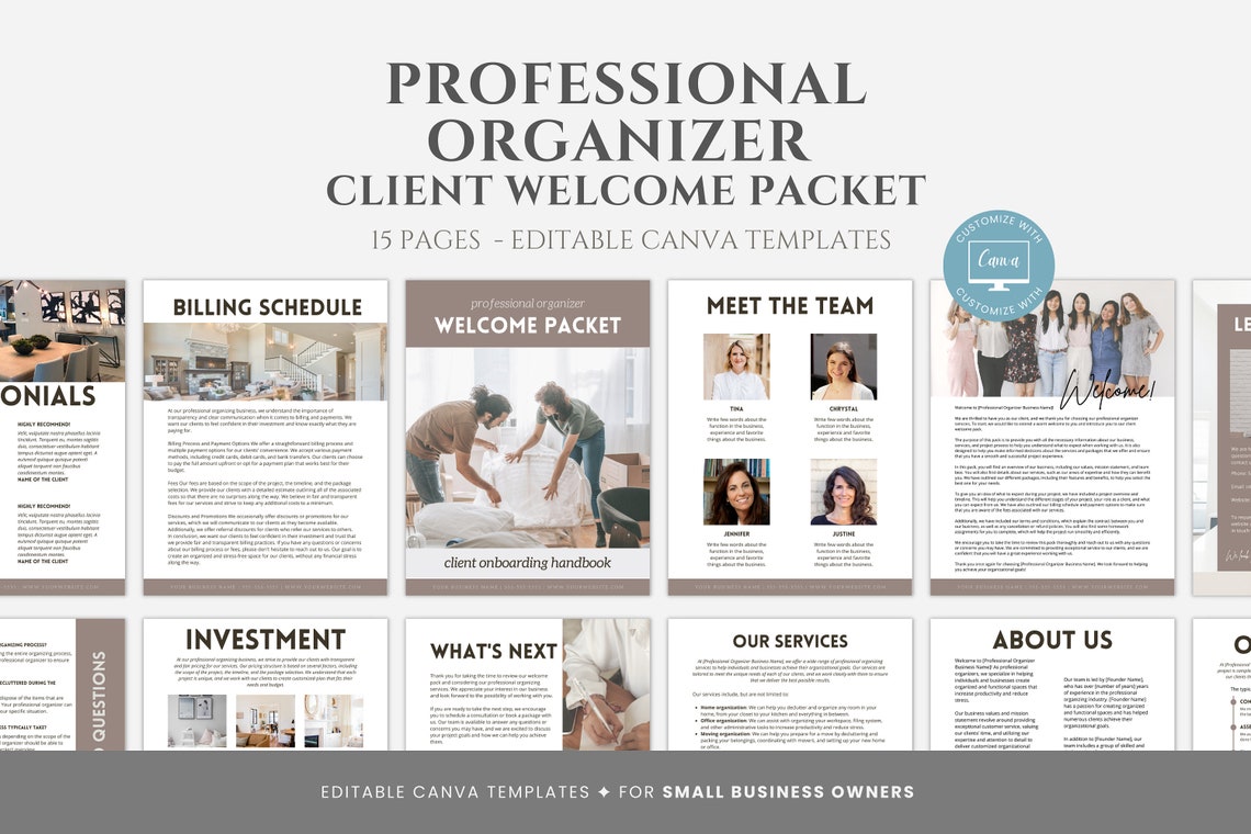 Editable Professional Organizer Client Welcome Packet Template, Home ...