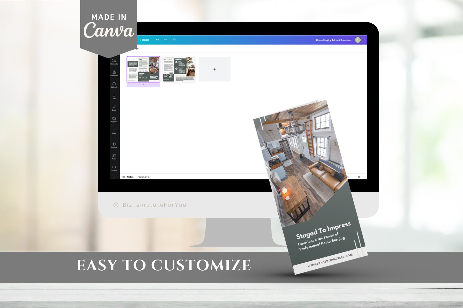 Editable Home Staging Tri-fold Brochure Template Property Staging ...