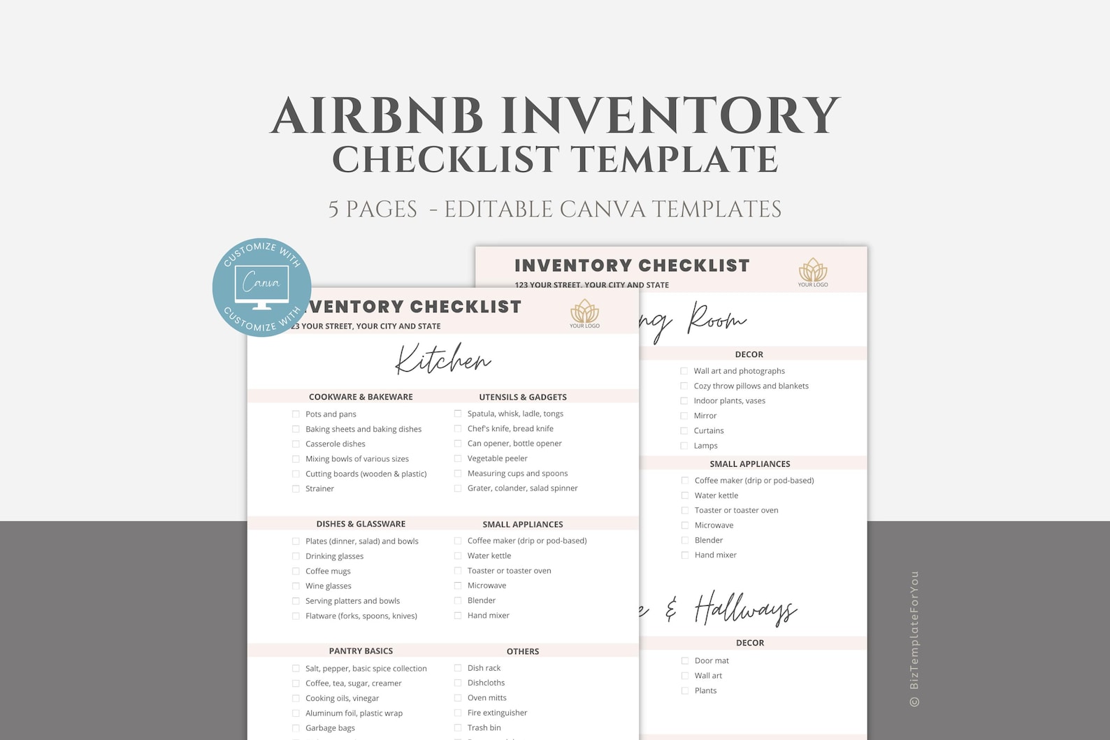 Editable Airbnb Inventory Checklist Template, Rental Property Inventory ...