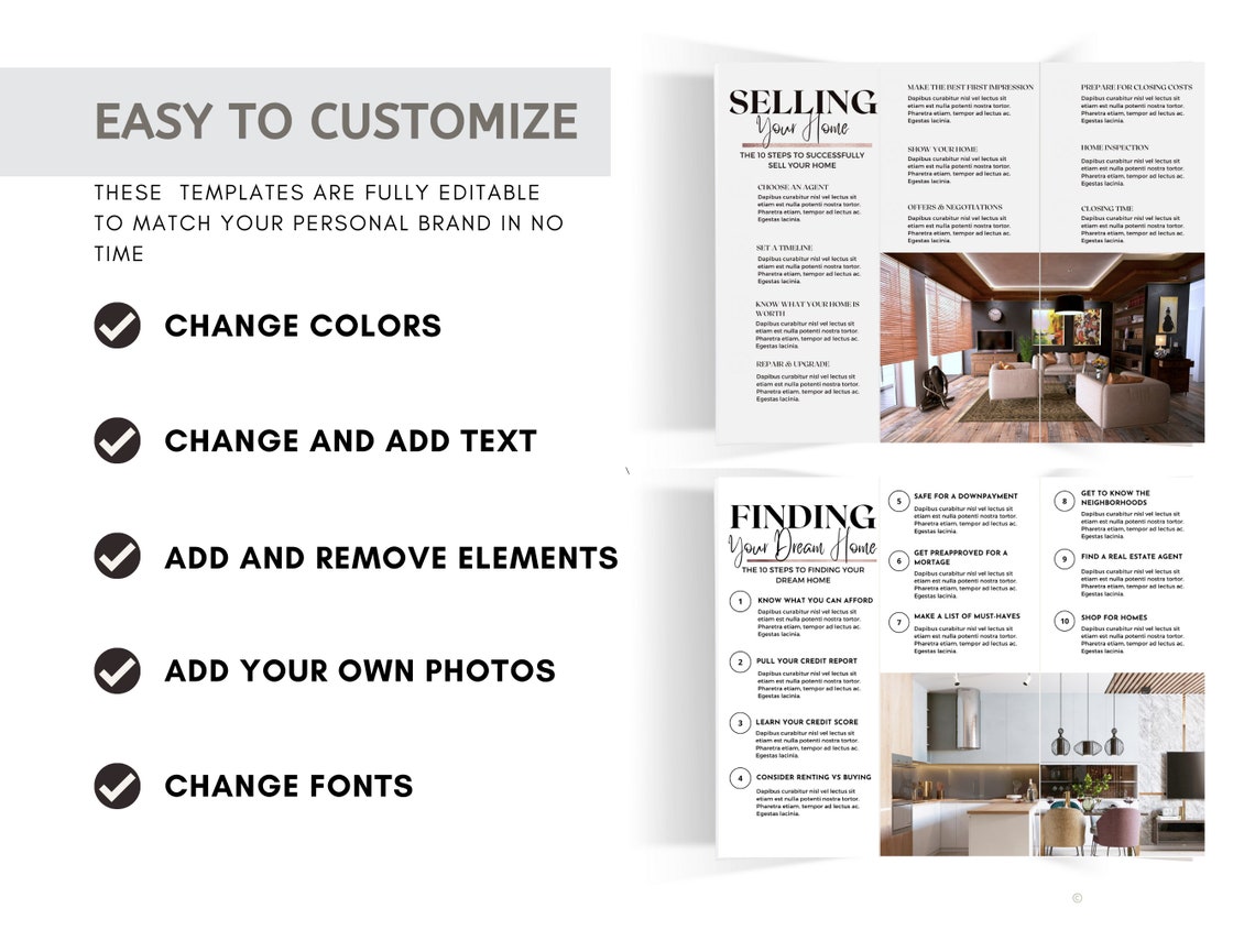 Real Estate Home Buyer and Seller Guide Brochure Realtor - Etsy