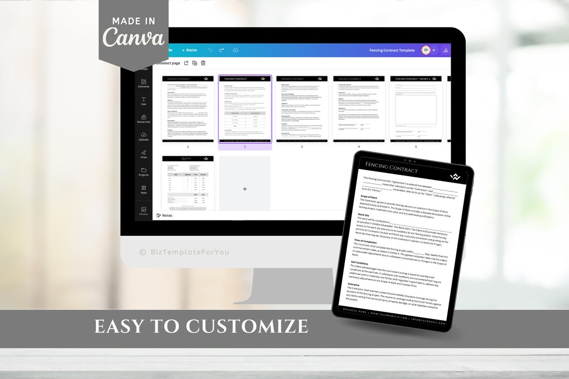 Editable Fencing Contract Template, Professional Fencing and Gates ...
