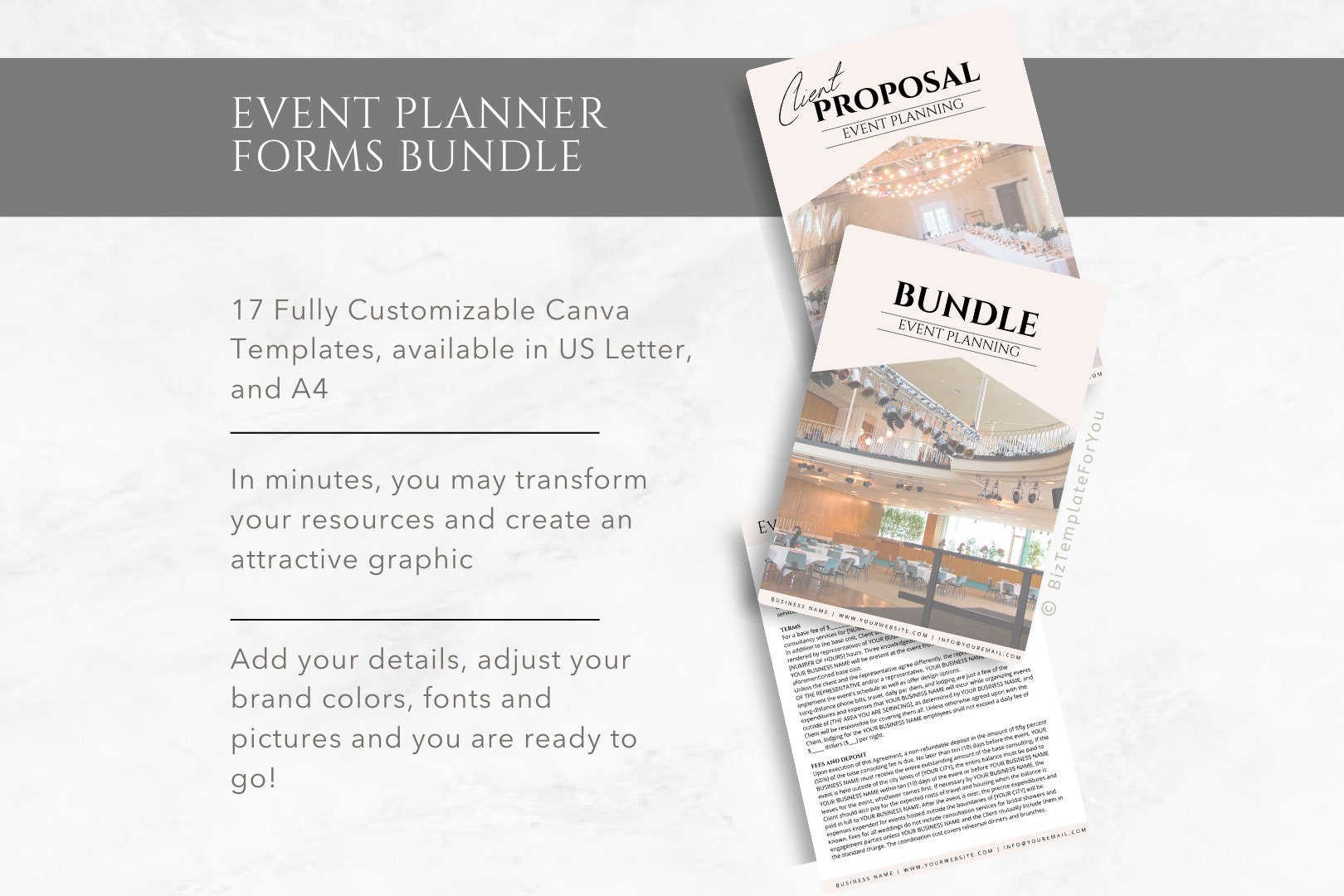 Editable Event Planner Contract & Proposal Template Bundle, Event ...